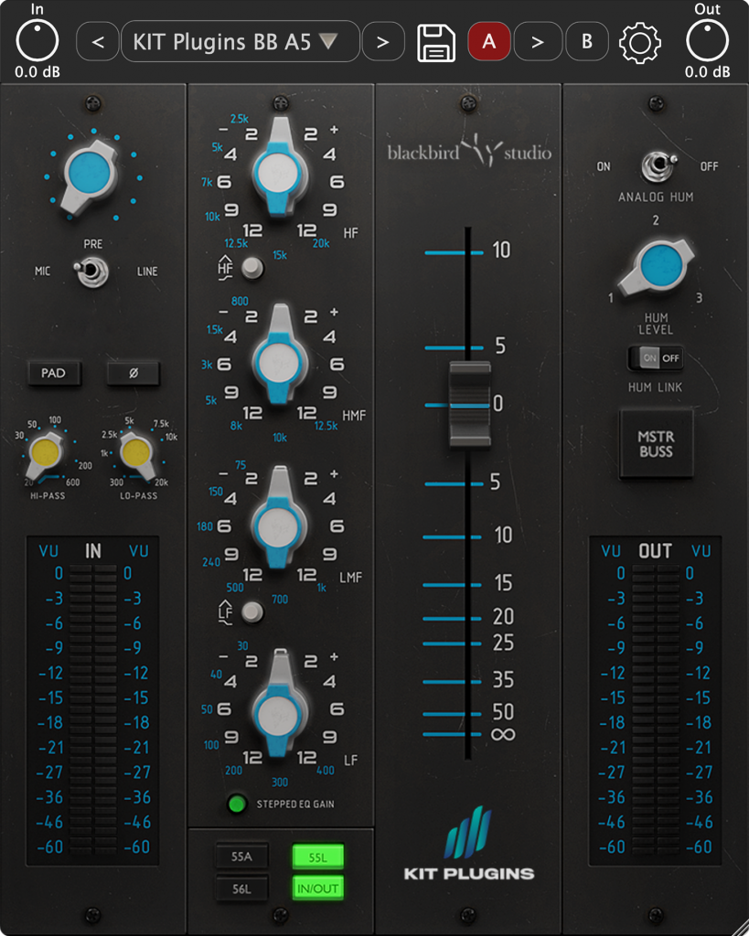 Kit Plugins and Blackbird Studio Collaborate to Release of The Bb A5 Channel Strip Plug-in